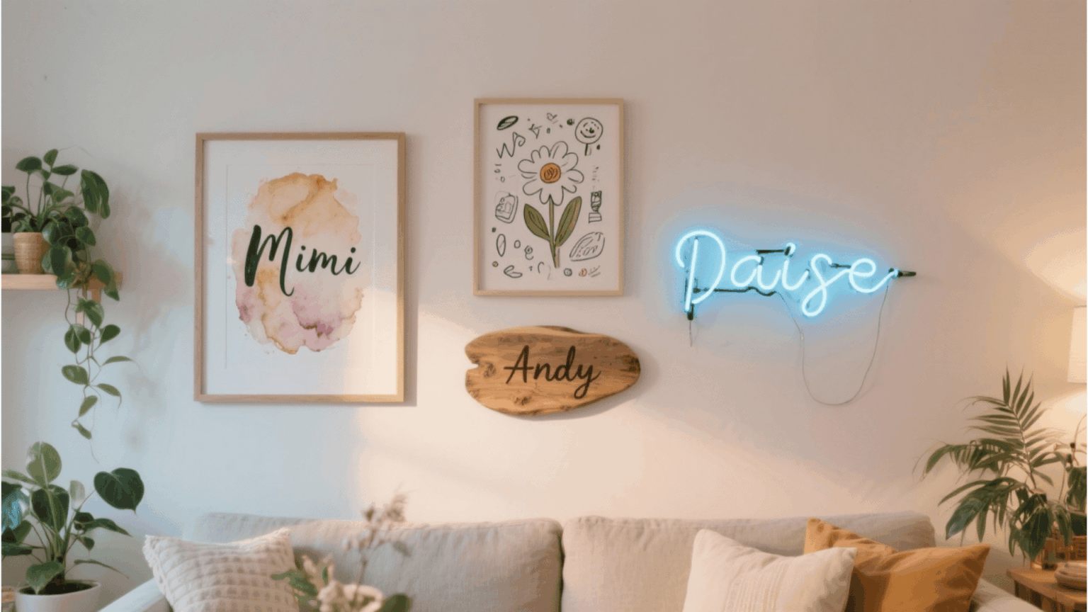 33 Inspiring Name Art Ideas for Home Decor - Making Art Fun